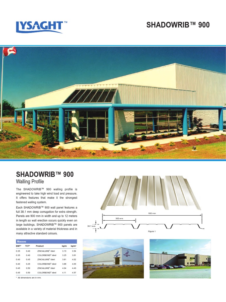 LYSAGHT SHADOWRIB Wall | PDF | Wall | Strength Of Materials