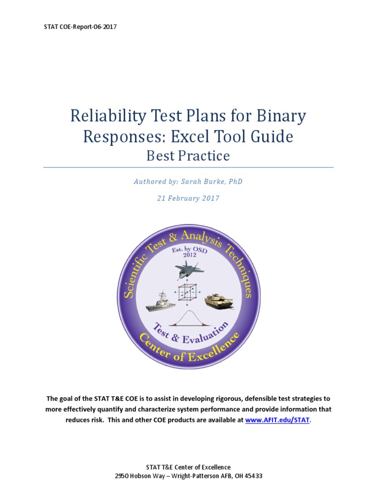 Excel Tool for Binary Reliability Tests | PDF | Reliability Engineering ...