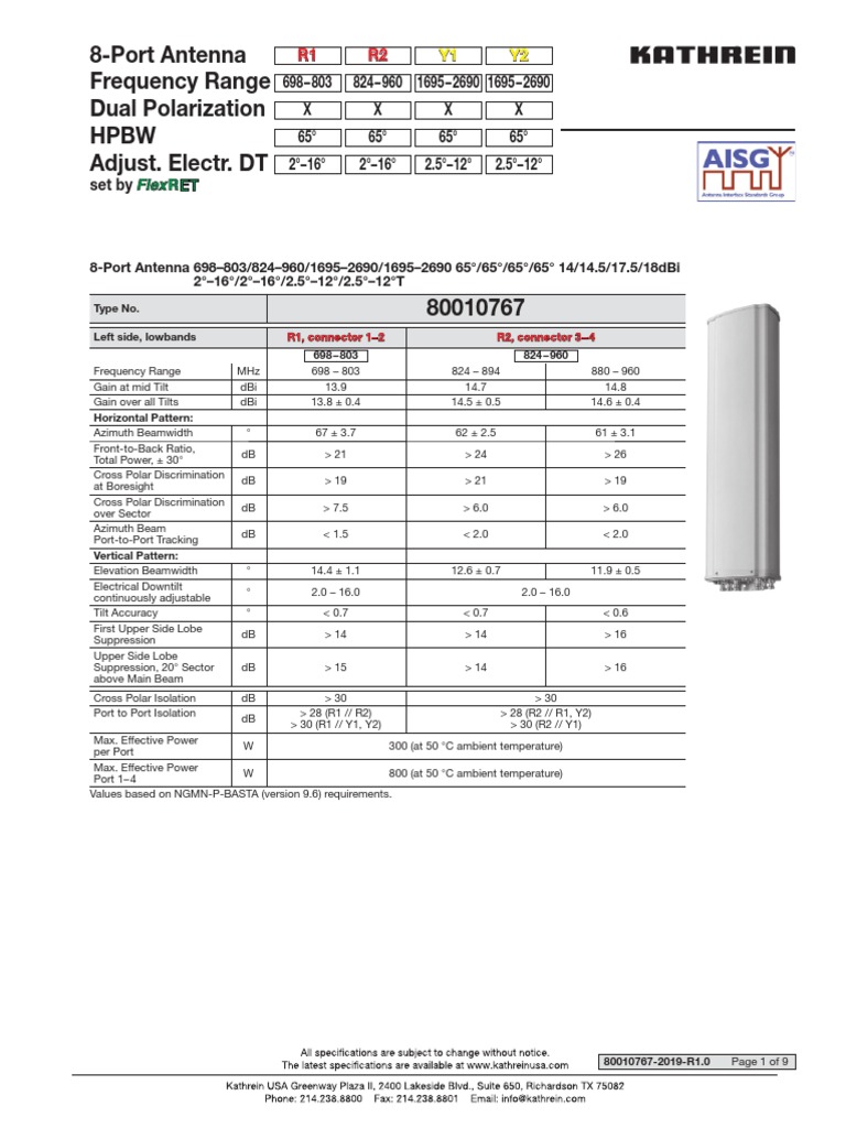 Datasheet Katrhein 80010767-2019-r1.0 | PDF | Decibel | Electronics