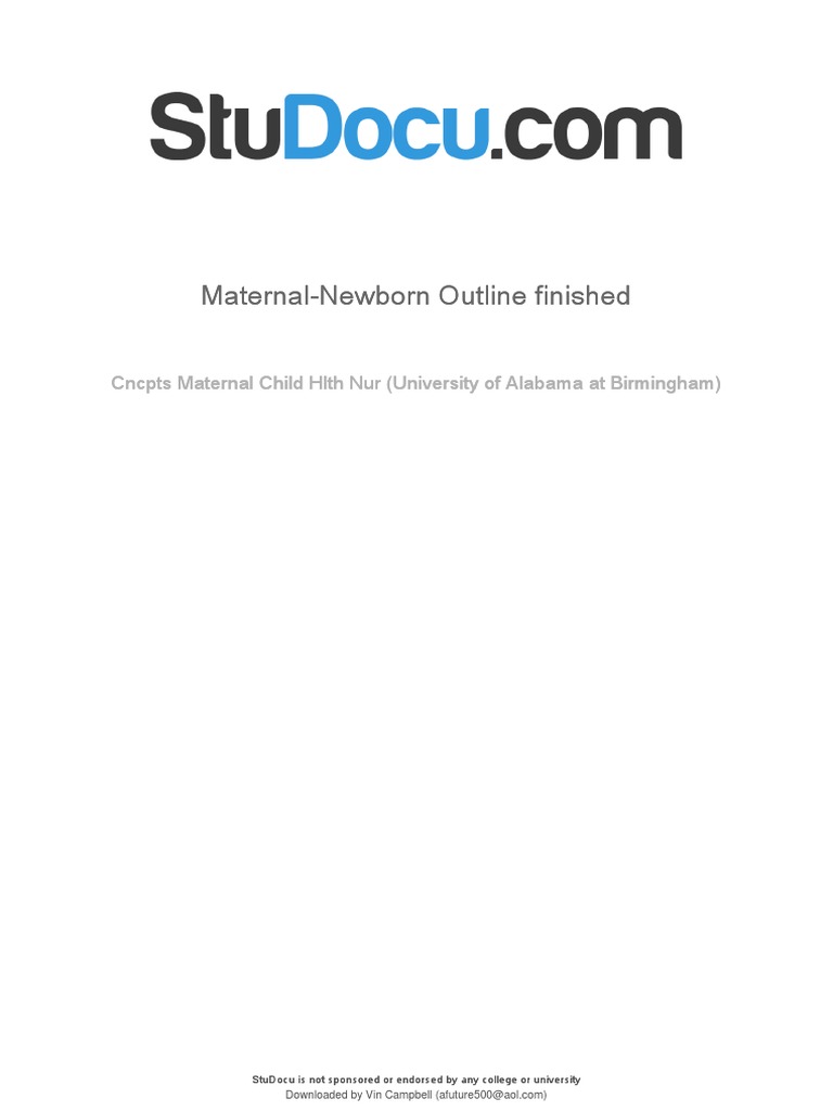 Maternal Newborn Outline Finished | PDF | Childbirth | Pregnancy