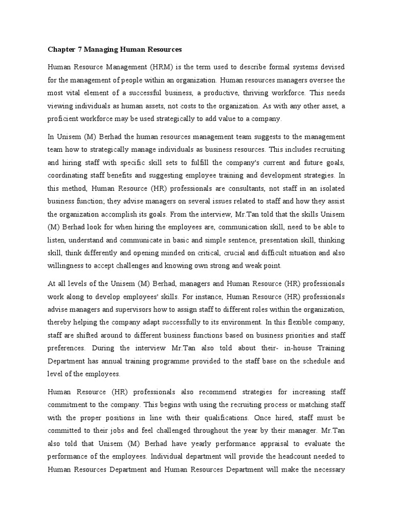 Chapter 7 Managing Human Resources | PDF | Employee Retention | Human ...