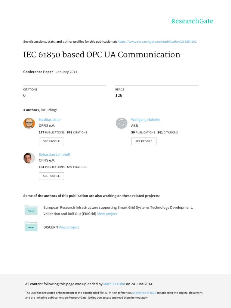 IEC 61850 Based OPC UA Communication | PDF | Smart Grid | Component Object Model