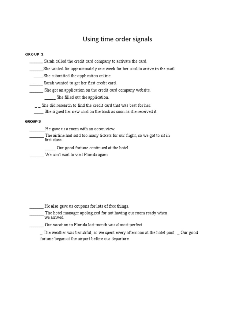 Using Time Order Signals: in The Mail | PDF