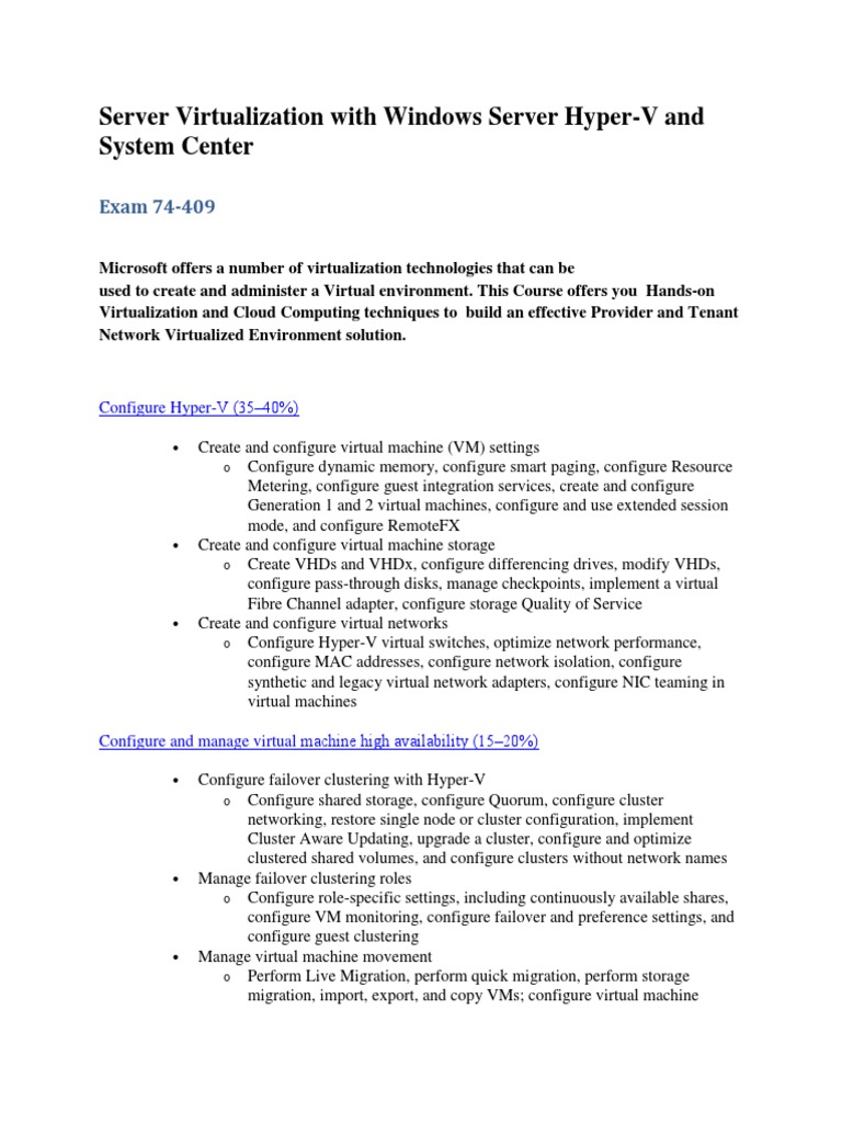 Server Virtualization With Windows Server Hyper-V and System Center | PDF | Hyper V | Virtualization