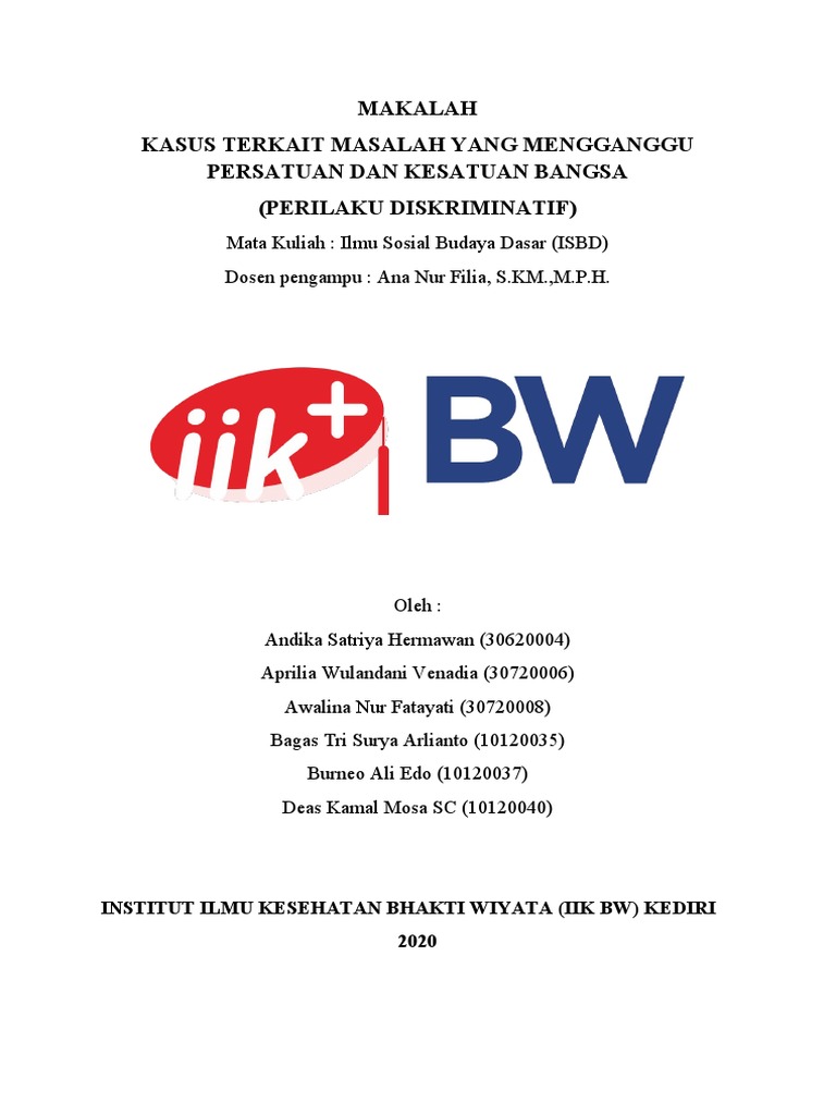 Makalah Perilaku Diskriminatif (ISBD Kel 6) | PDF | Ilmu Sosial