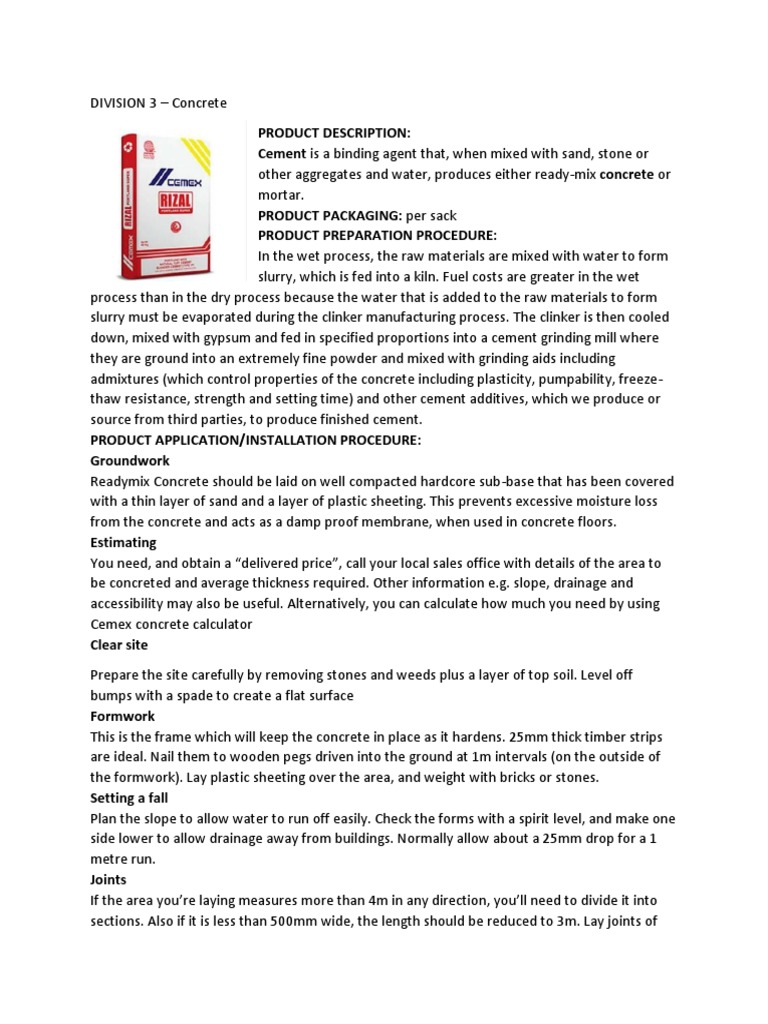 Division 3 Concrete Specifications Guide | PDF | Concrete | Cement