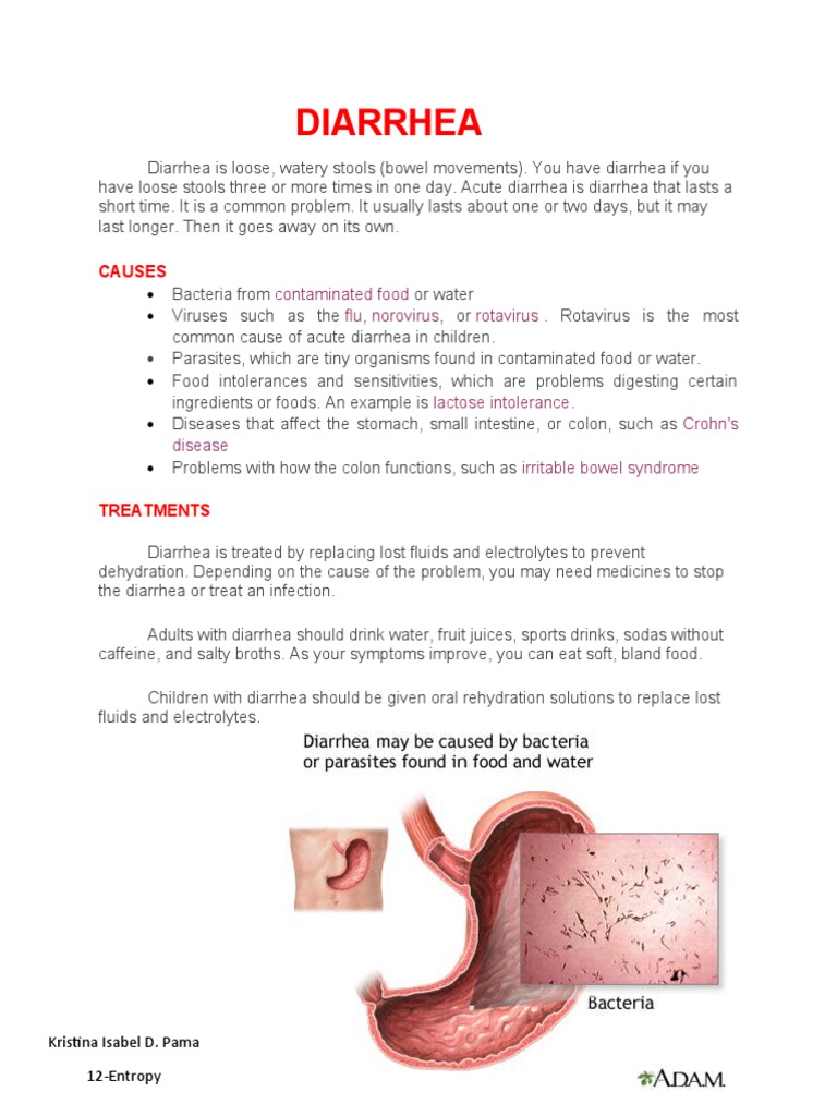 Understanding Diarrhea: Causes & Treatments | PDF | Wellness | Lifestyle