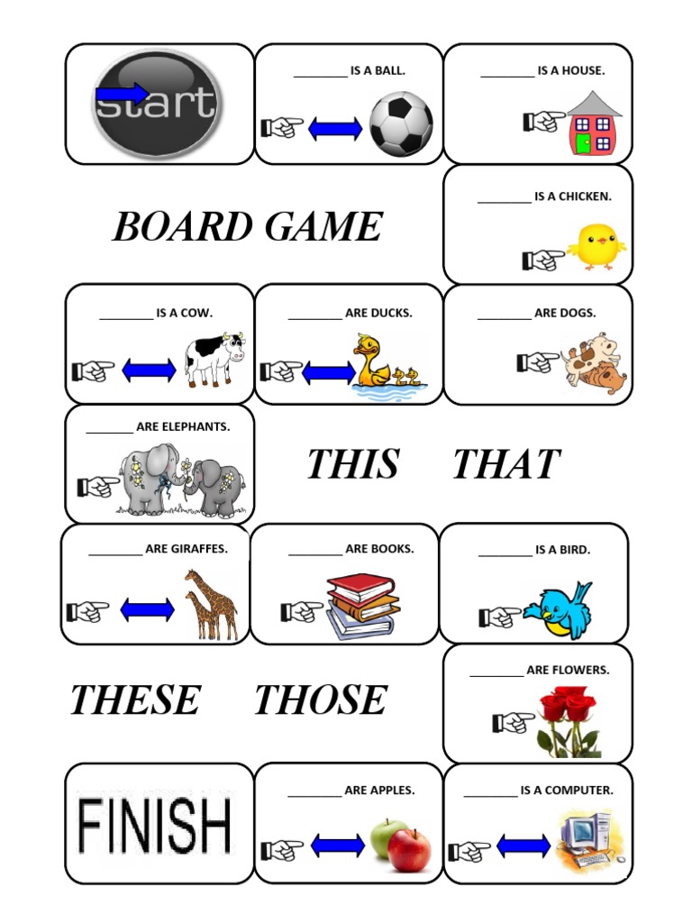 Demonstrative Pronouns Board Game | PDF
