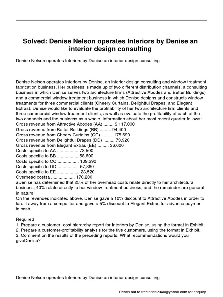 Denise Nelson Operates Interiors by Denise An Interior Design ...
