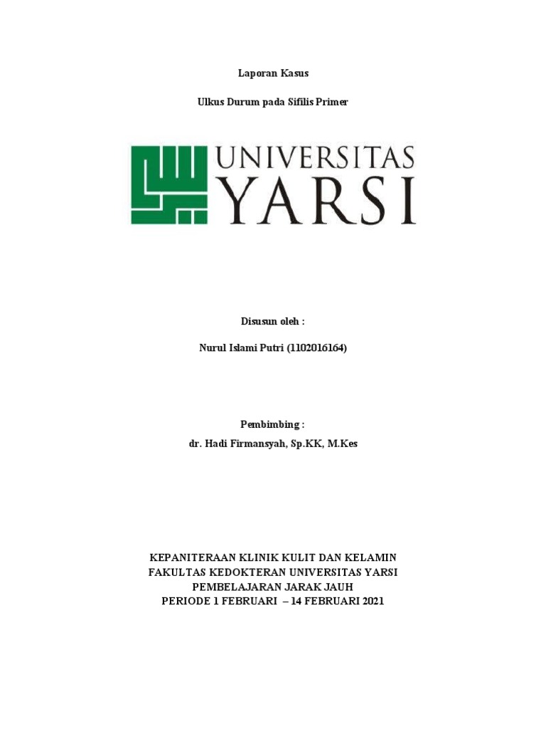 Ulkus Durum pada Sifilis Primer | PDF