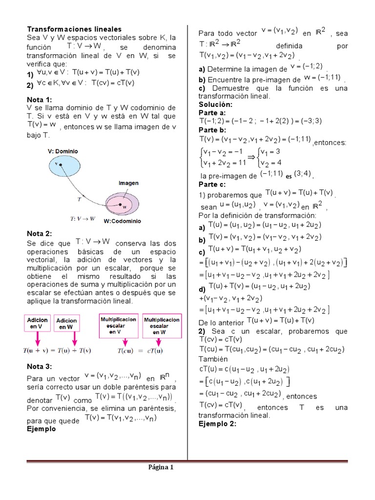 Transformaciones Lineales | PDF | Mapa lineal | Espacio vectorial