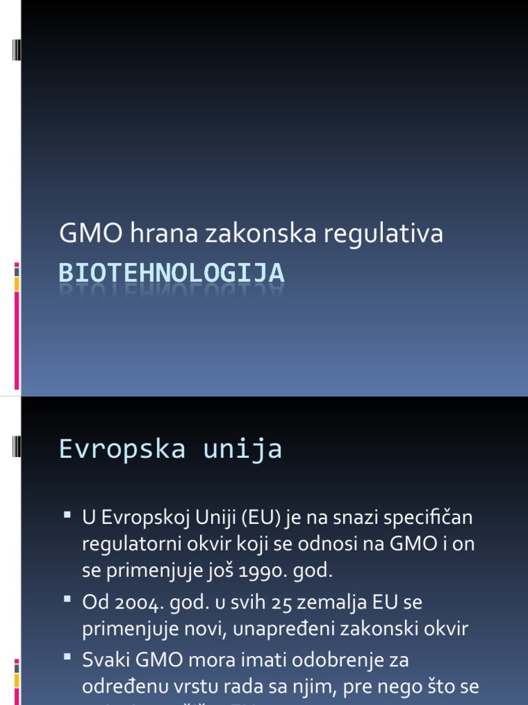 EU GMO Food Regulations Overview | PDF | Genetically Modified Organism ...