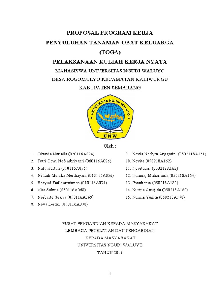Proposal Proker Toga | PDF