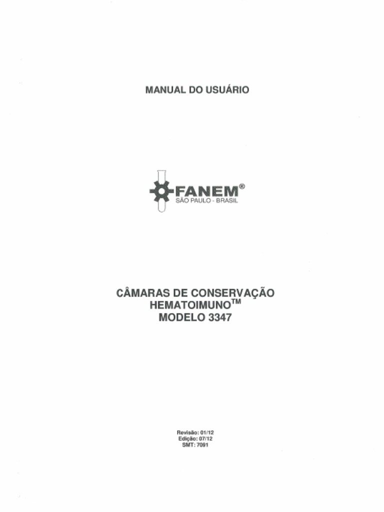 Manual Câmara de Conservação Fanem 3347 | PDF