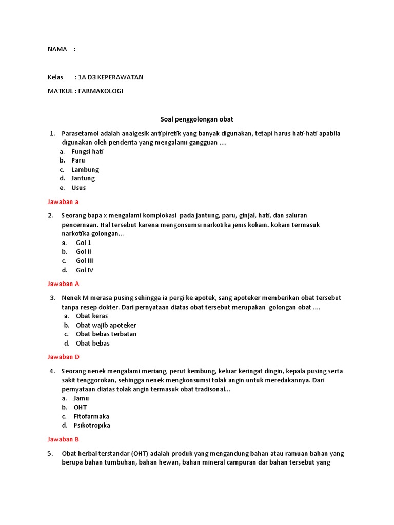Farakologi - Mind Map Penggolongan Obat & Bentuk Kemasan Obat | PDF