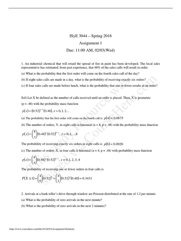 Assignment 2 Solution | PDF | Statistical Theory | Applied Mathematics