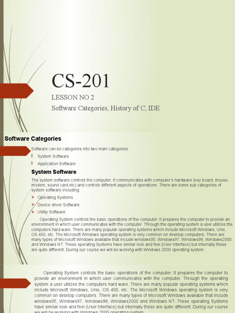 CS201 Lesson 2 | PDF | Operating System | Computer Program