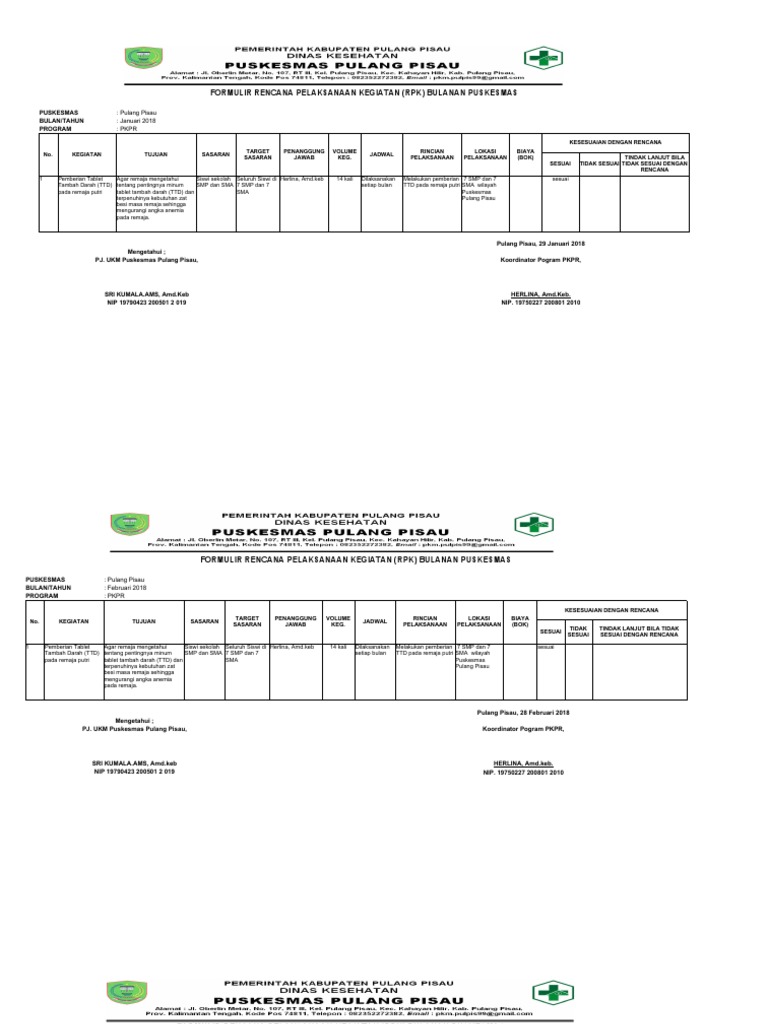 A.1.5 Rpk-Bulanan PKPR | PDF