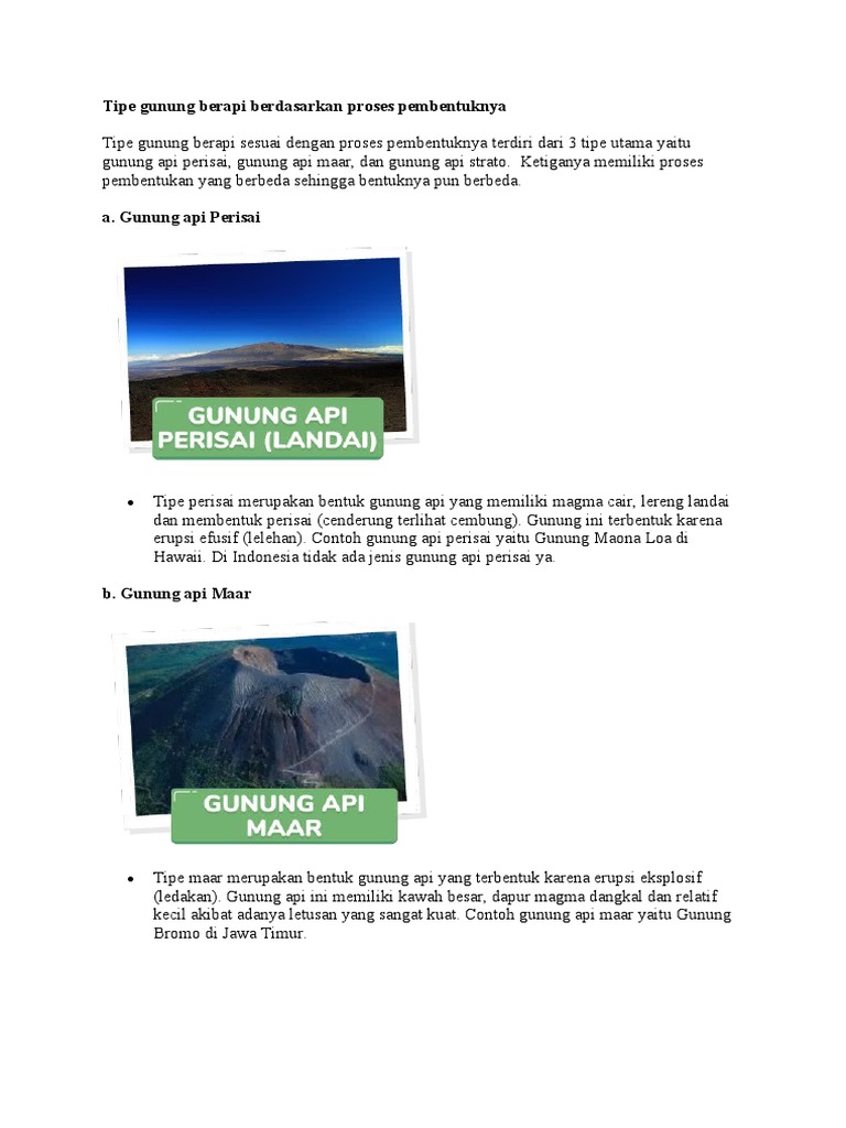 Tipe Gunung Berapi dan Proses Pembentukannya | PDF