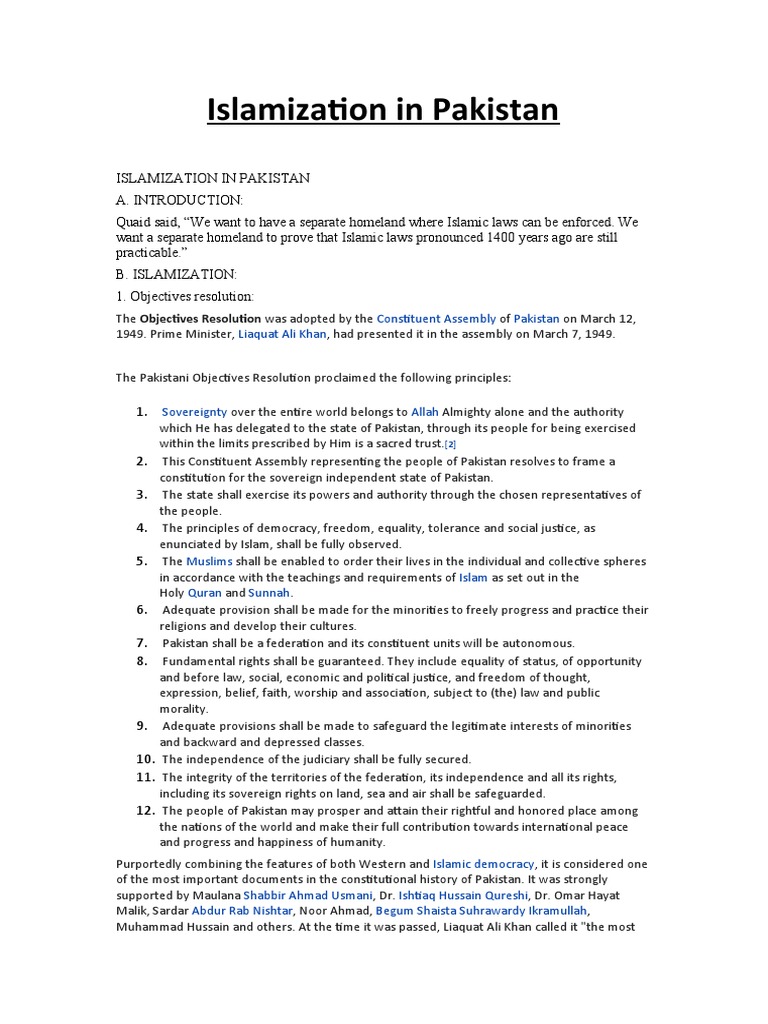 Islamization in Pakistan: Constituent Assembly Pakistan Liaquat Ali ...