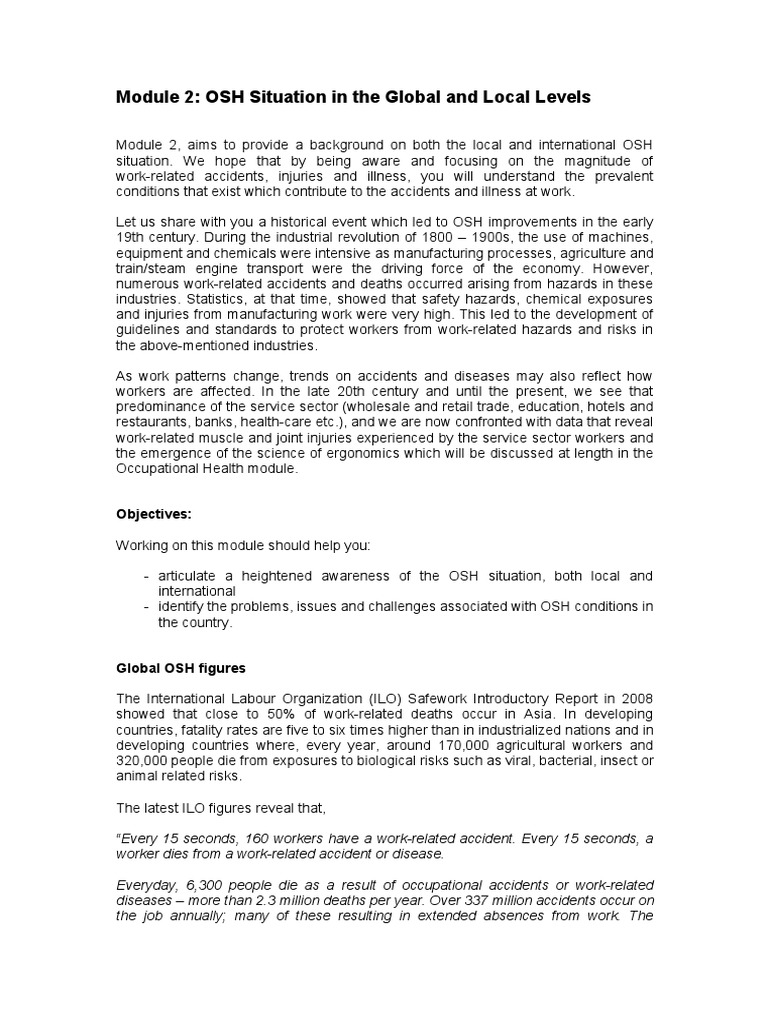 BOSH Module 2 | PDF | Occupational Safety And Health | Labor