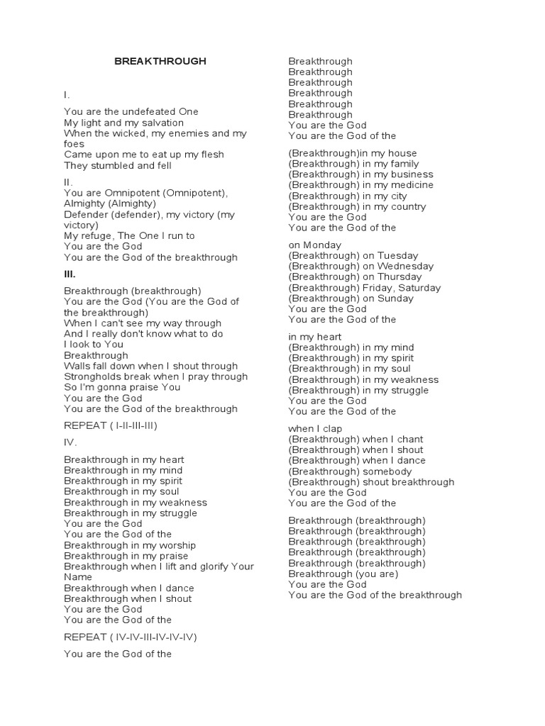 Breakthrough | PDF | Religious Behaviour And Experience | Theology