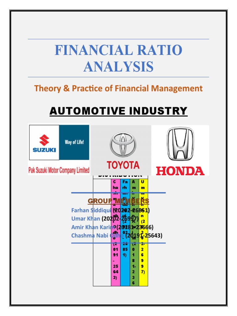 Automotive Financial Ratio Analysis | PDF | Toyota | Equity (Finance)