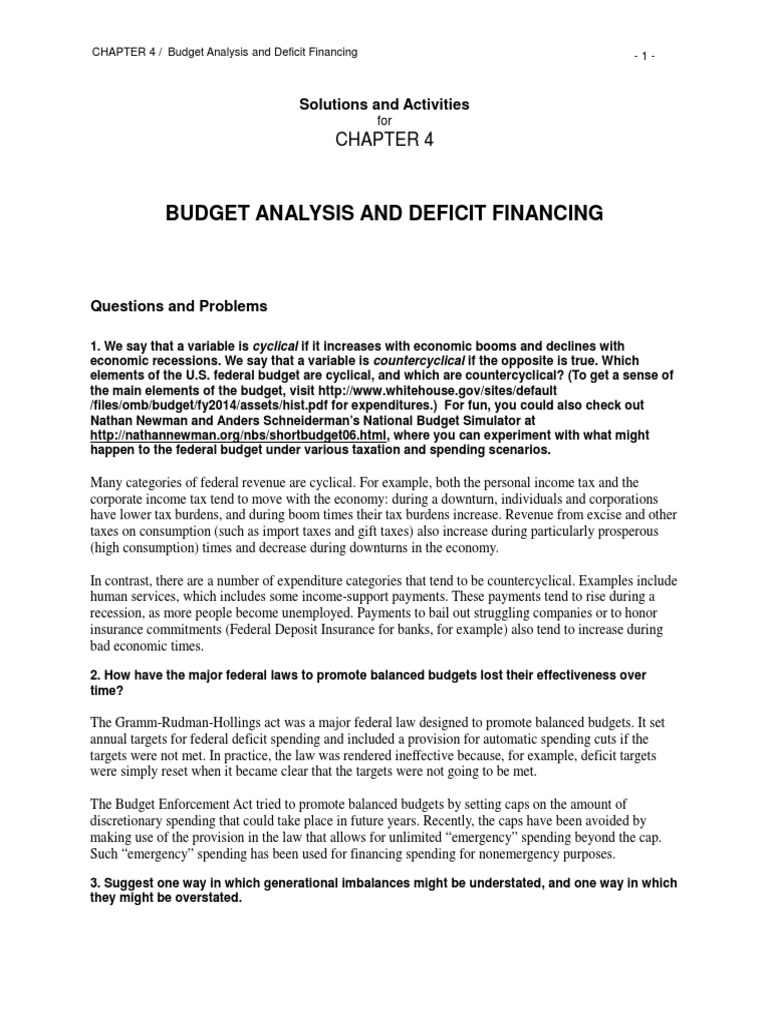 Budget Analysis and Deficit Financing | PDF | Government Budget Balance ...