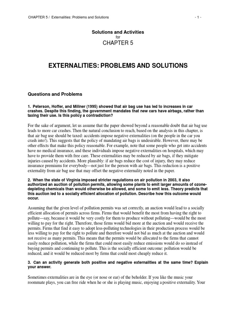 Externalities: Problems and Solutions | PDF | Externality | Marginal Cost