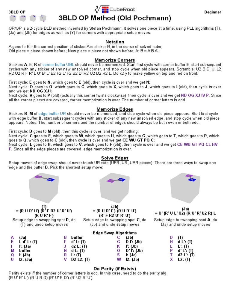 Old Pochmann 3BLD Method Guide | PDF | Logic Puzzles | Recreational ...