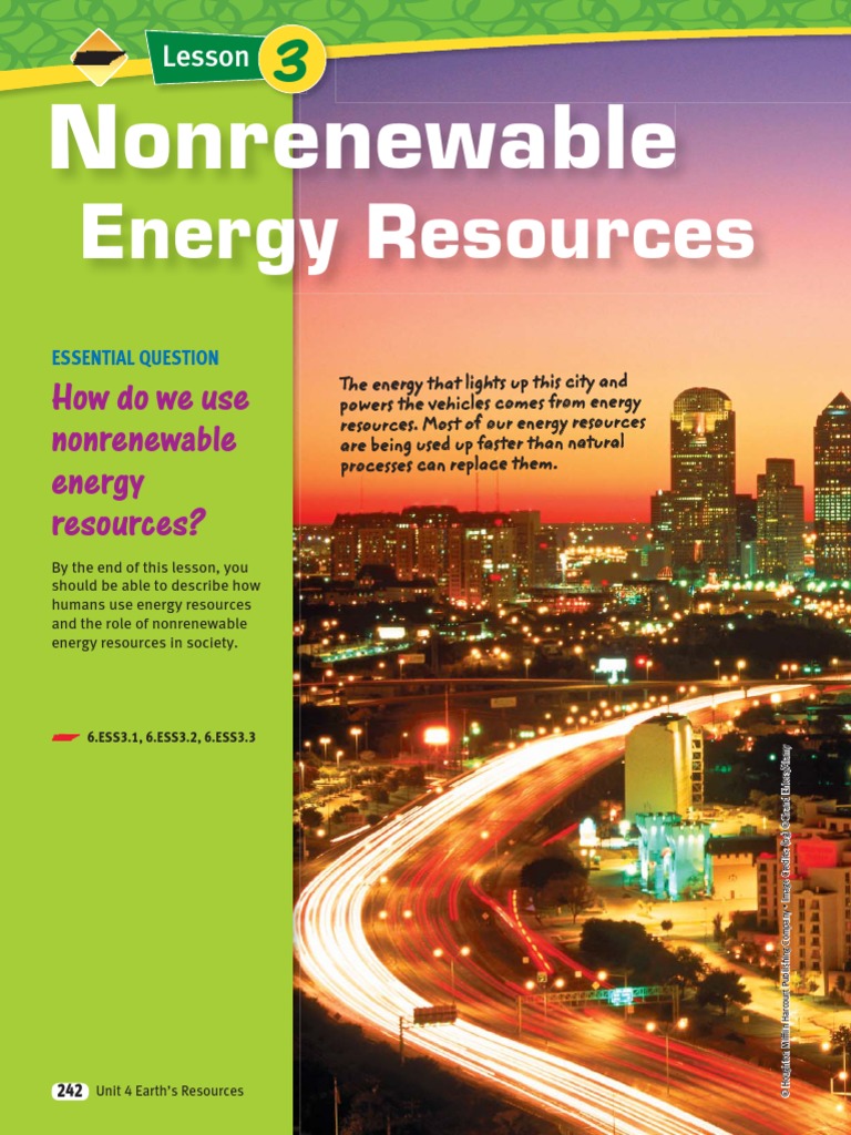 Unit 4 Lesson 3 Nonrenewable Energy Resources | PDF | Fuels | Nuclear Power