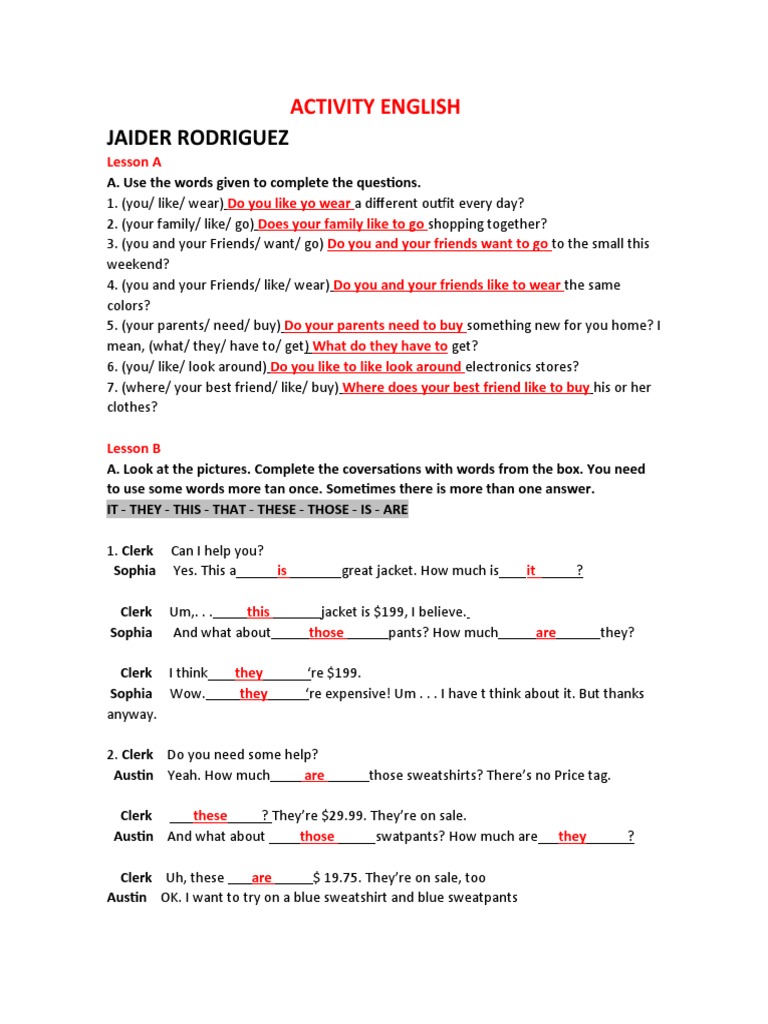 Activity English | PDF
