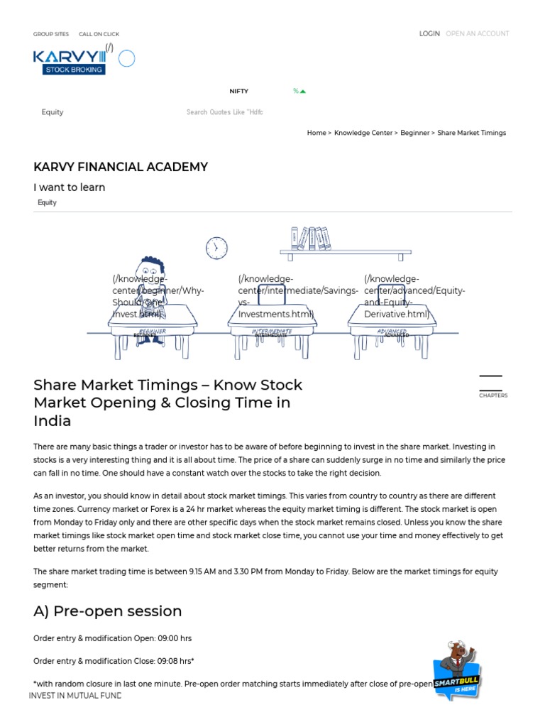 Share Market Timings - Know Stock Market Timing in India - Karvy Online ...