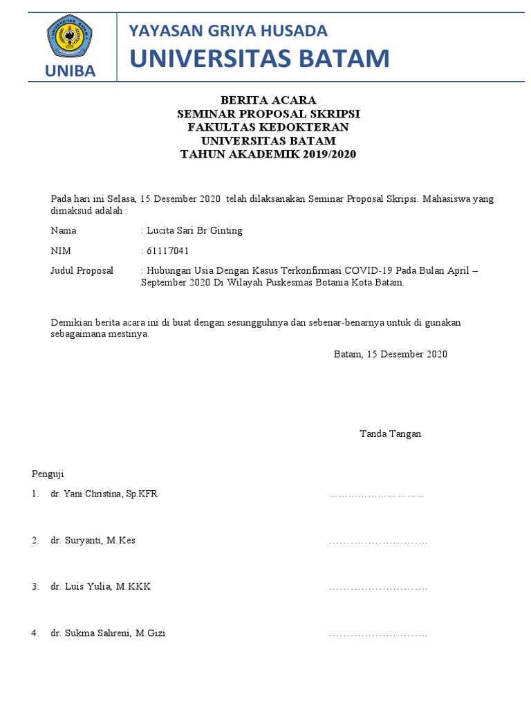 Berita Acara Sempro Ici | PDF