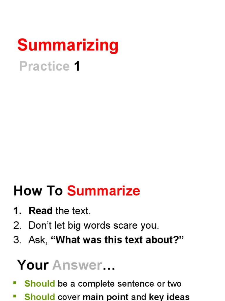 Summarizing Practice | PDF | Brake | Venom