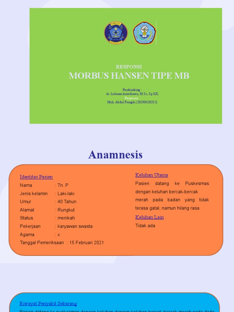 Morbus Hansen Tipe Multibasiler Moh. Abdul Frengki 20190420315 | PDF