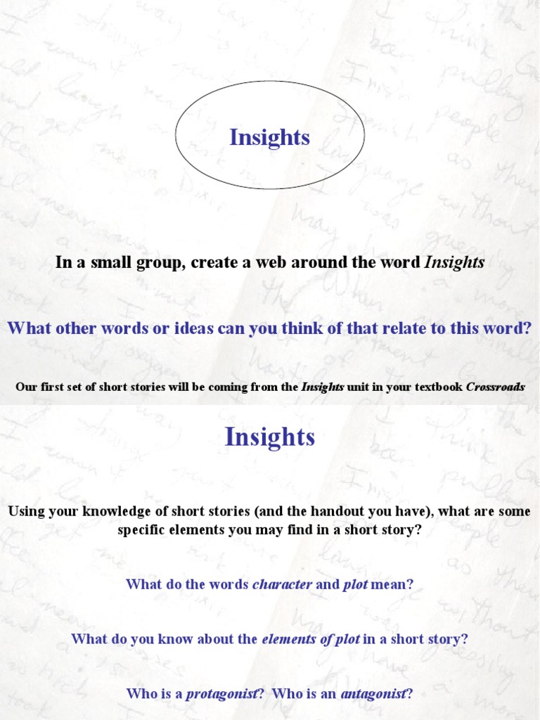 Insights: in A Small Group, Create A Web Around The Word Insights | PDF ...