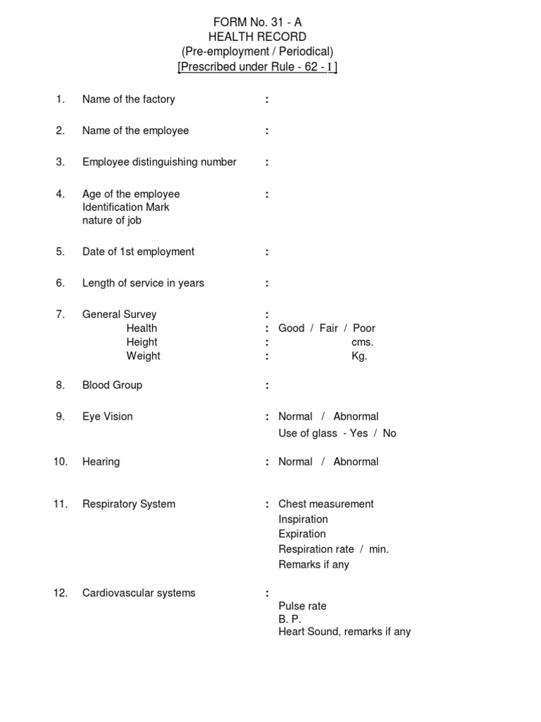 Form No. 31AhEALTH | PDF | Hypertension | Heart
