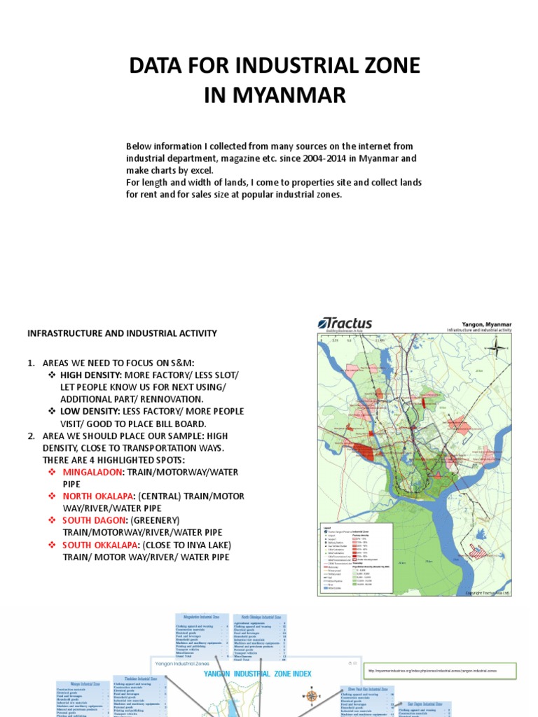 Myanmar Industrial Zones Overview | PDF | Water | Economic Sectors