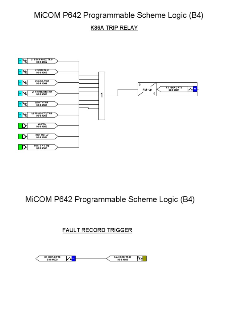 Micom P642 Programmable Scheme Logic (B4) : K86A Trip Relay | PDF