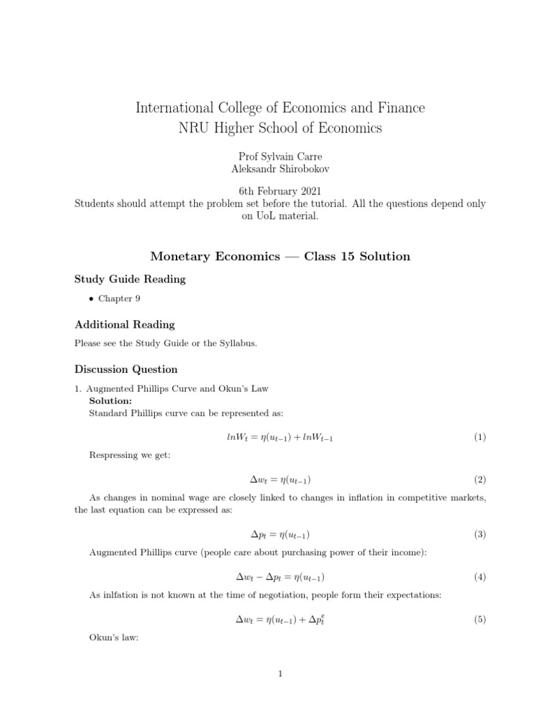 International College of Economics and Finance NRU Higher School of ...