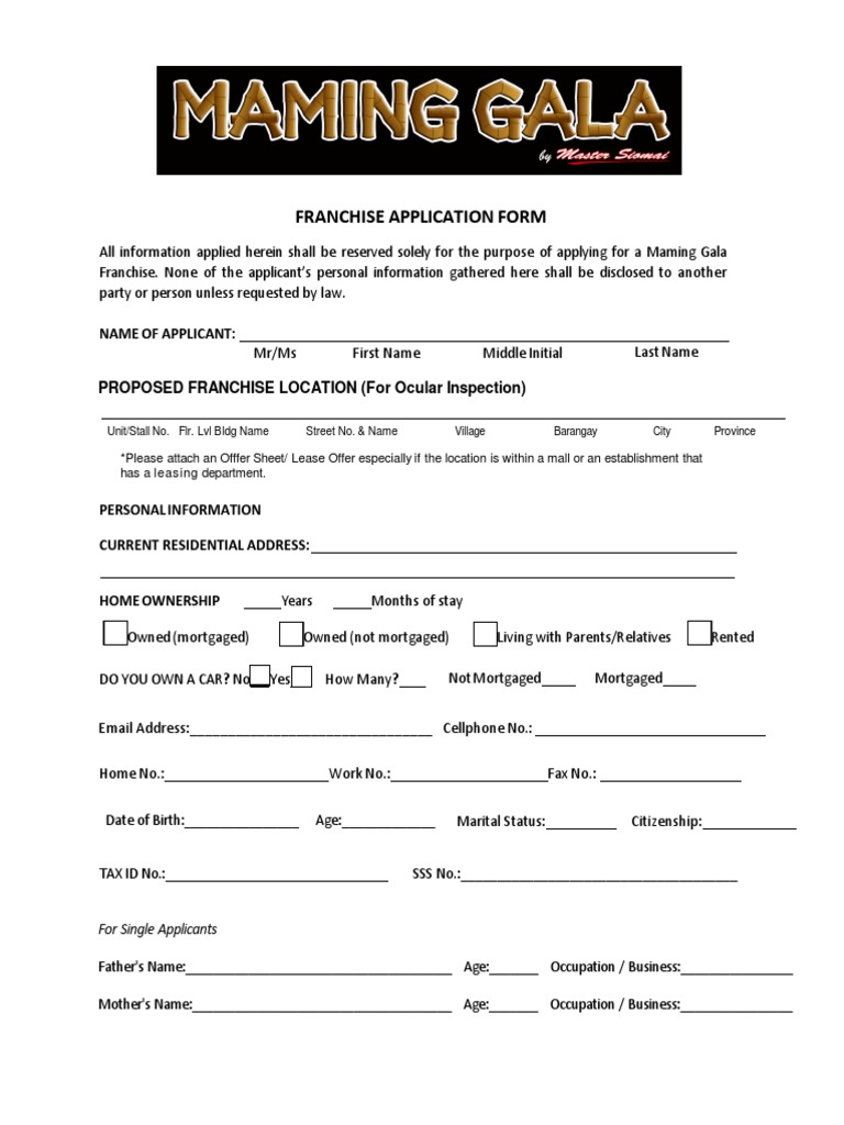 Maming Gala Form | PDF | Business | Economies