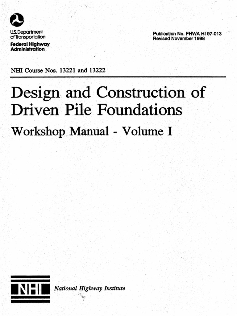 FHWA HI-97-013 (Broms Method Pile Lateral Load Capacity) | PDF