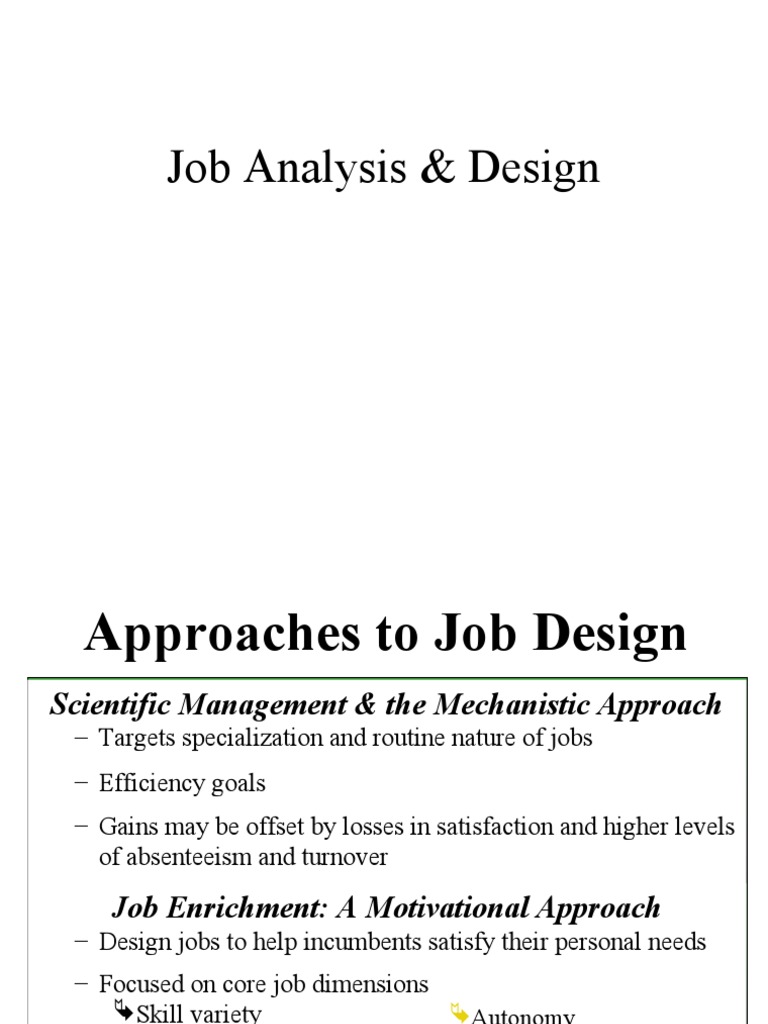 Job Analysis Notes | PDF | Competence (Human Resources) | Industrial ...
