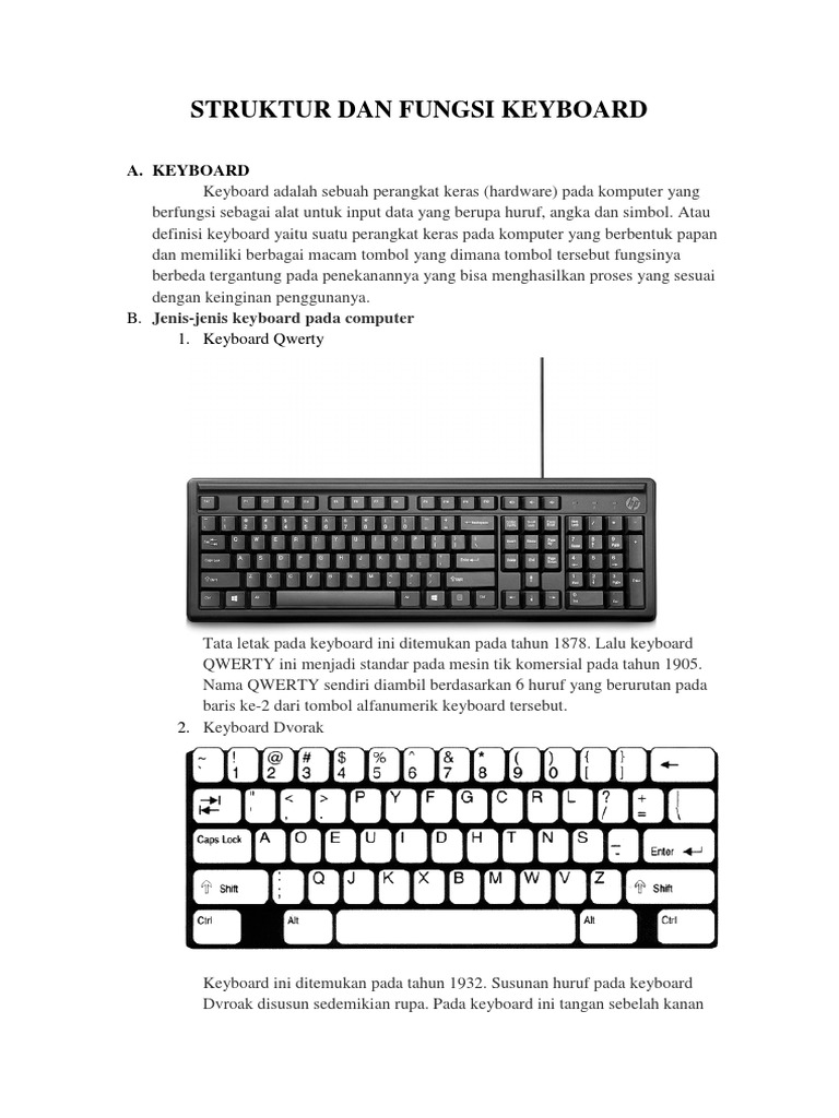 Struktur Dan Fungsi Keyboard Kelas 8 & 9 | PDF