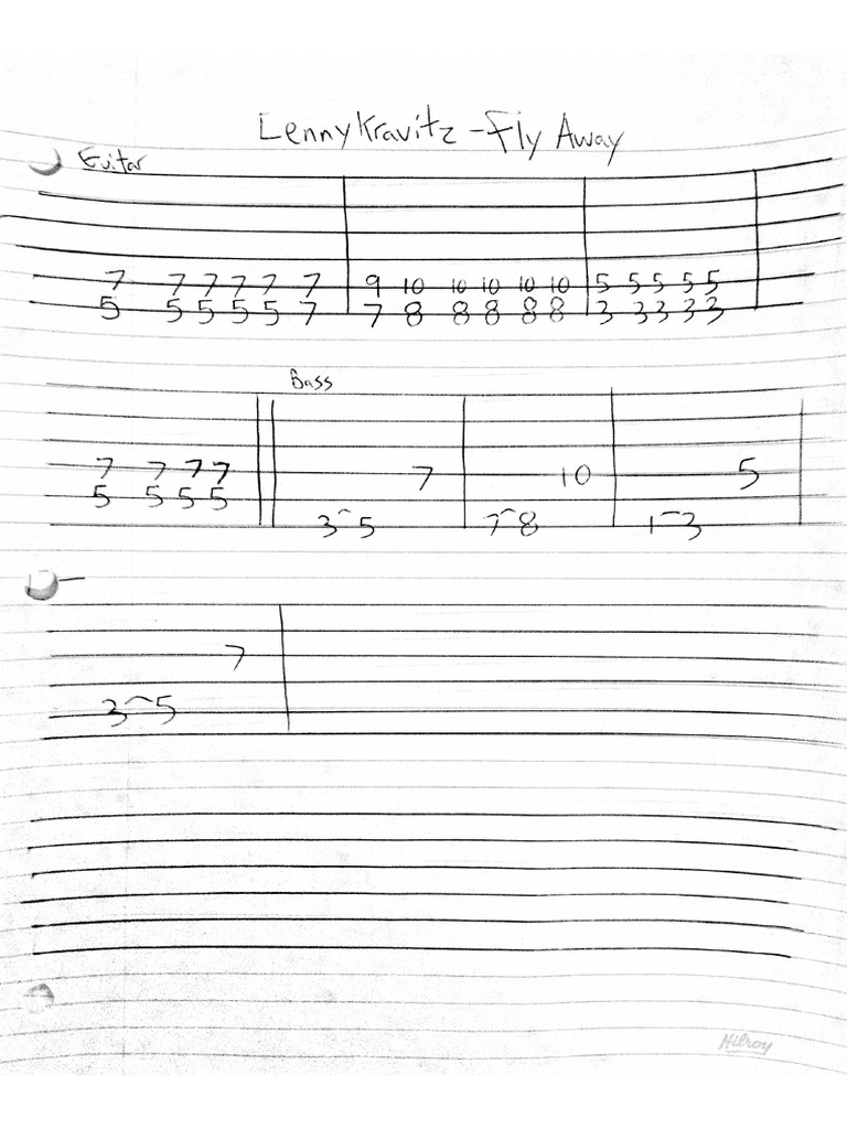 Lenny Kravitz Fly Away Guitar | PDF