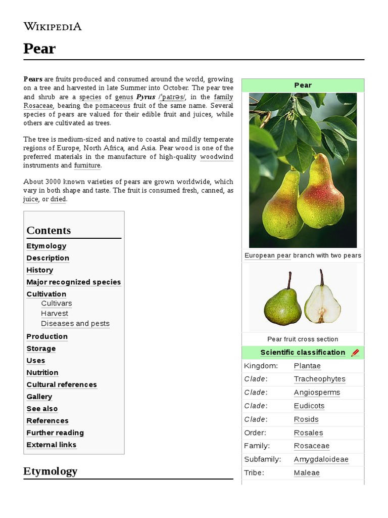 Pear | PDF | Pear | Edible Plants