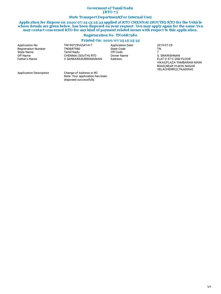 VAHAN 4.0 (Citizen Services) | PDF