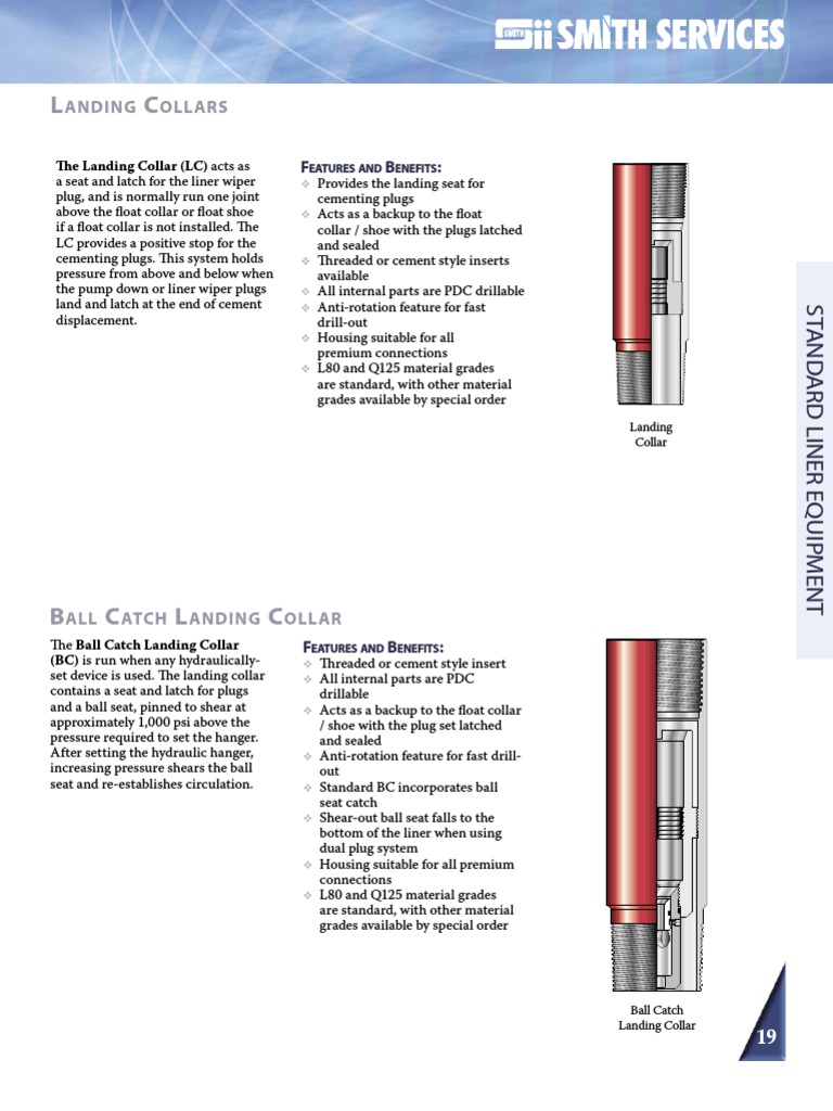Landing collars provide backup for cementing plugs | PDF | Equipment ...