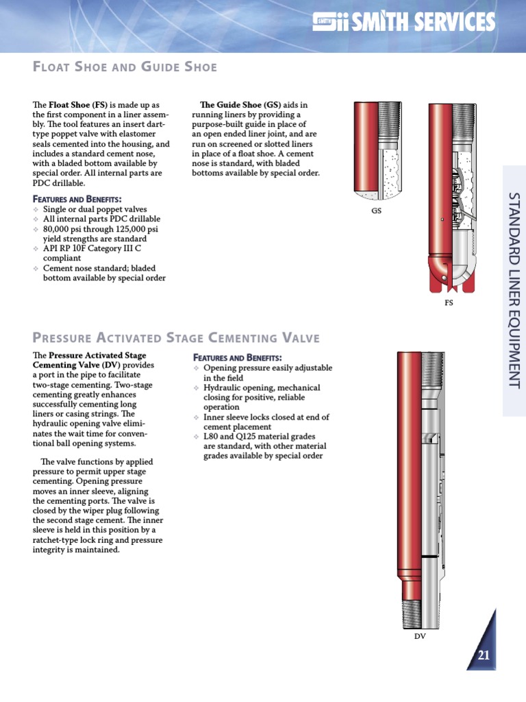 21 Float Shoe and Guide Shoe | PDF | Valve | Chemical Engineering